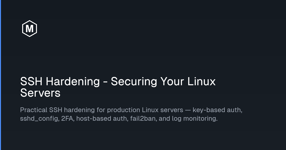 SSH Hardening - Securing Your Linux Servers - Merox